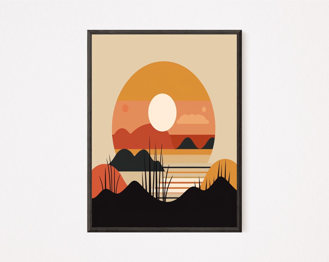 Boho Deset Sunset Printable Wall Art, Digital Download, Desert ...