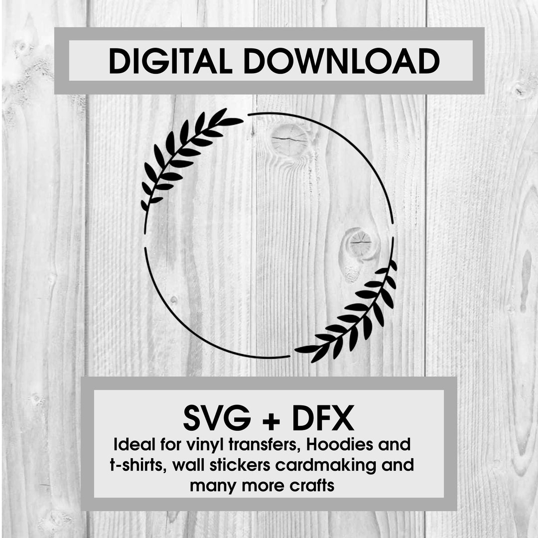 Scroll Circle Leaf Border SVG & DFX Cutting File. T-shirt Design, Card ...