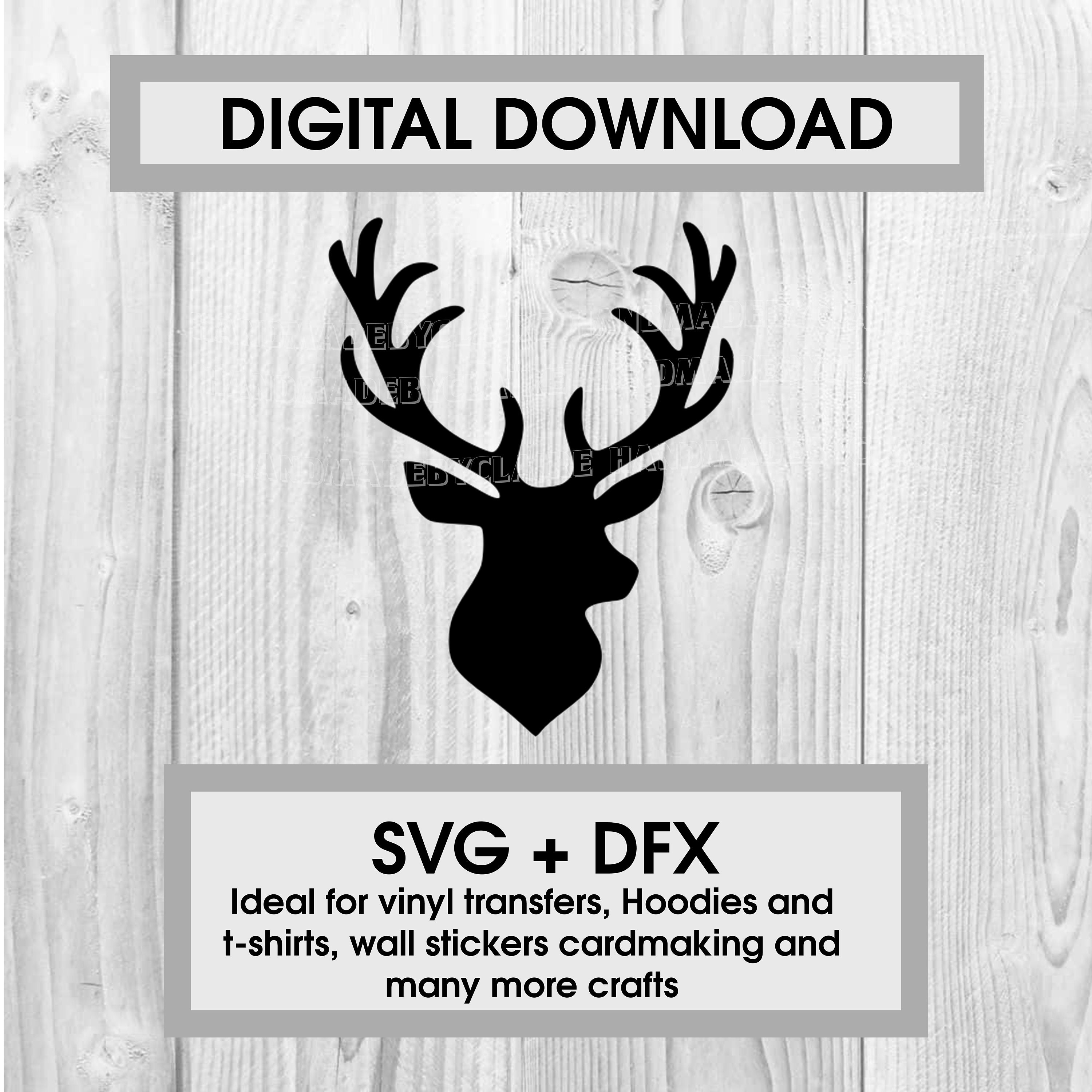 Stag Head SVG & DFX Cutting File. for T-shirt Design, Vinyl Crafts ...