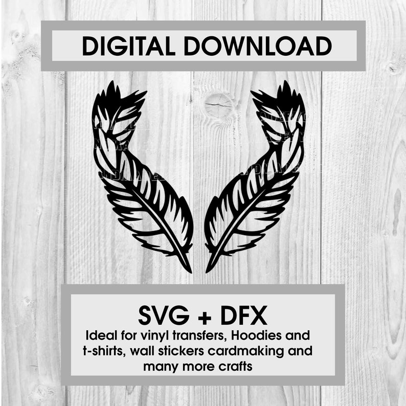 Feather 1 SVG & DFX Cutting File. for T-shirt Design, Vinyl Crafts ...