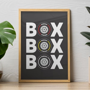 F1 Box Box Box Quote Poster Print, Formula One, Grand Prix, Circuit, F1 ...