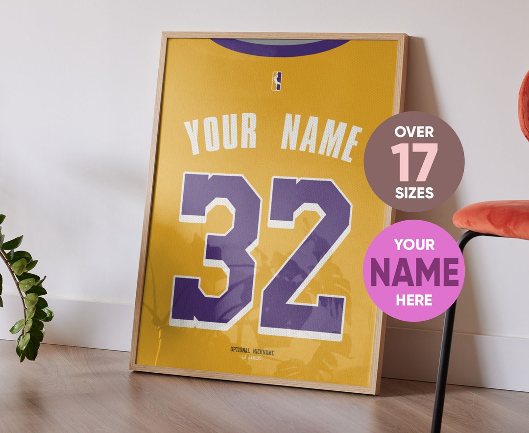 Custom LA Lakers Jersey Poster Print Wall Art 23/24 Poster, LA Lakers ...