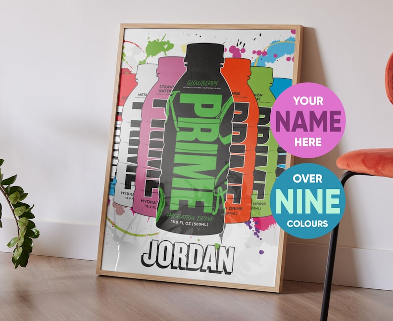 Personalised Prime Drink Inspired Poster Print, Kids Bedroom Print ...