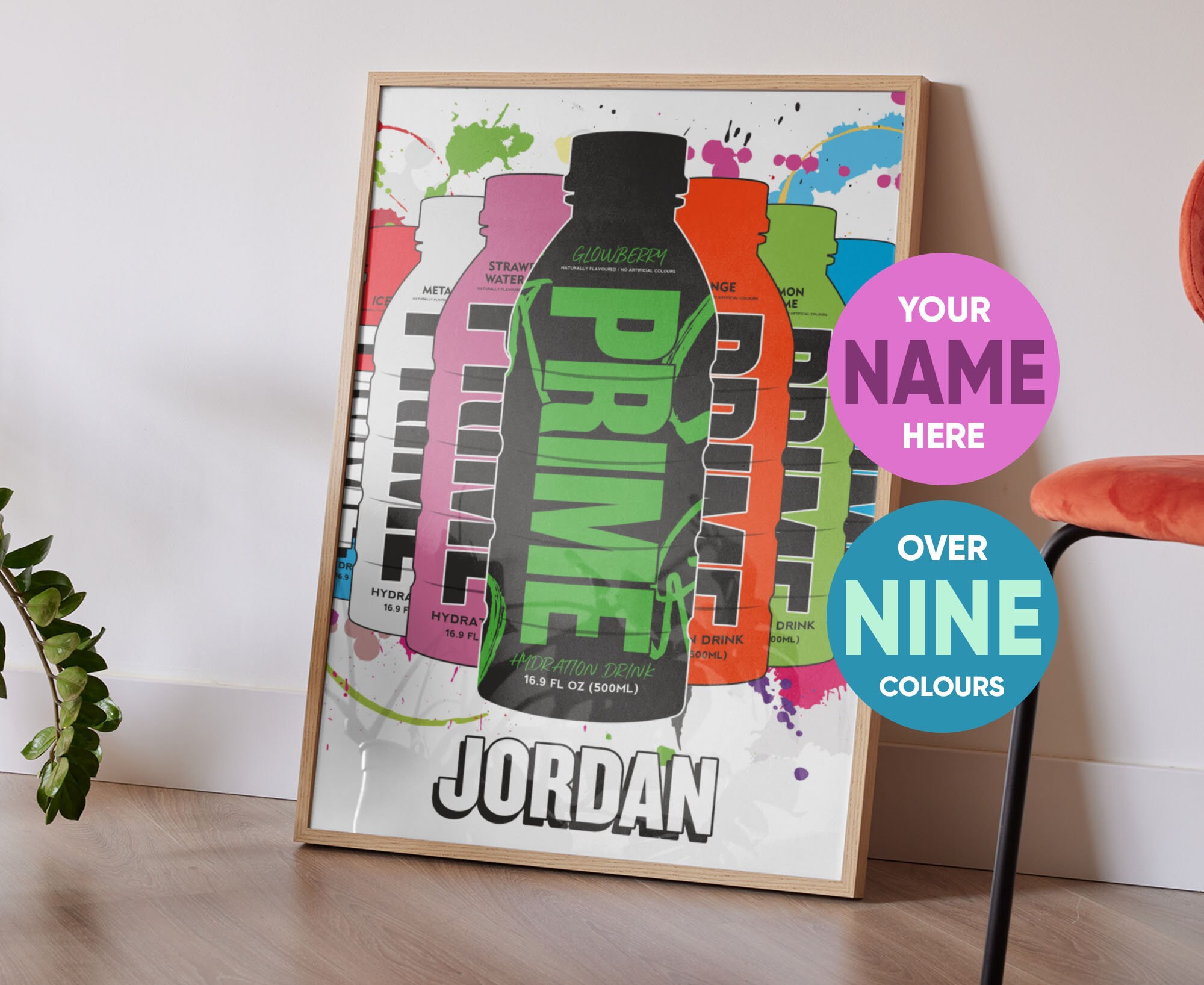 Personalised Prime Drink Inspired Poster Print, Kids Bedroom Print ...