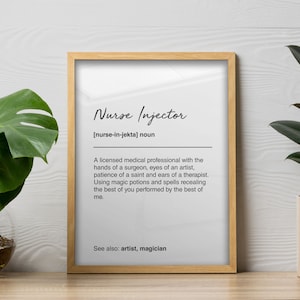 Salon Decor Nurse Injector Definition Print - Definition Poster ...