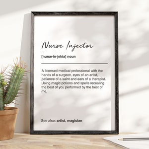 Salon Decor Nurse Injector Definition Print - Definition Poster ...