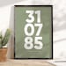 Custom Date Print - Your Colour - First Dance - Birthday - Wedding Gift ...