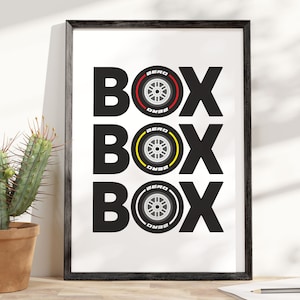 F1 Box Box Box Quote Poster Print, Formula One, Grand Prix, Circuit, F1 ...