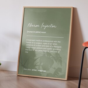 Salon Decor Nurse Injector Definition Print - Definition Poster ...