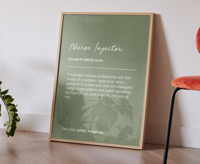 Salon Decor Nurse Injector Definition Print - Definition Poster ...