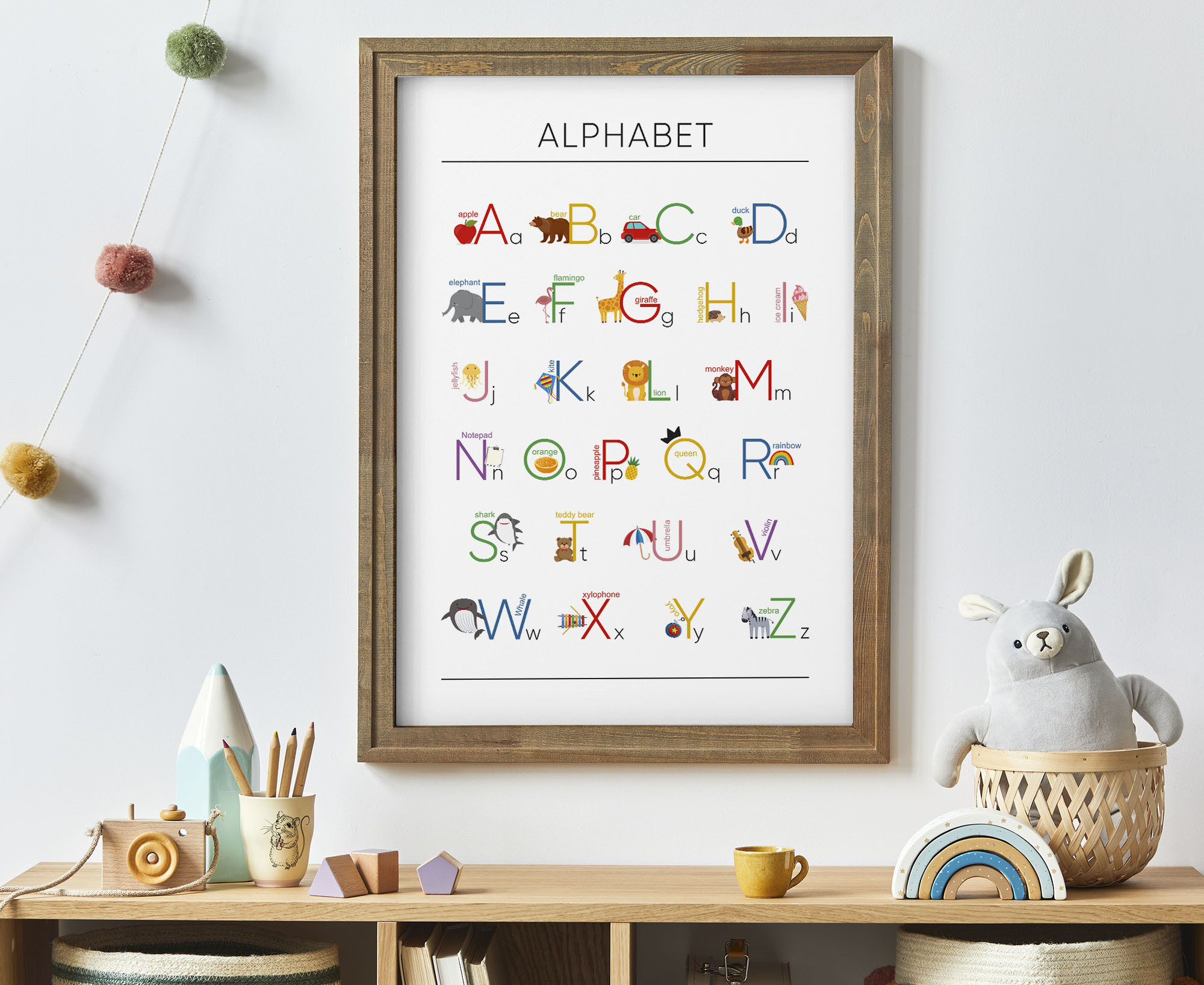 Alphabet Print, Alphabet Wall Art, Alphabet Poster, Learning Poster ...