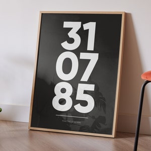 Custom Date Print - Your Colour - First Dance - Birthday - Wedding Gift ...