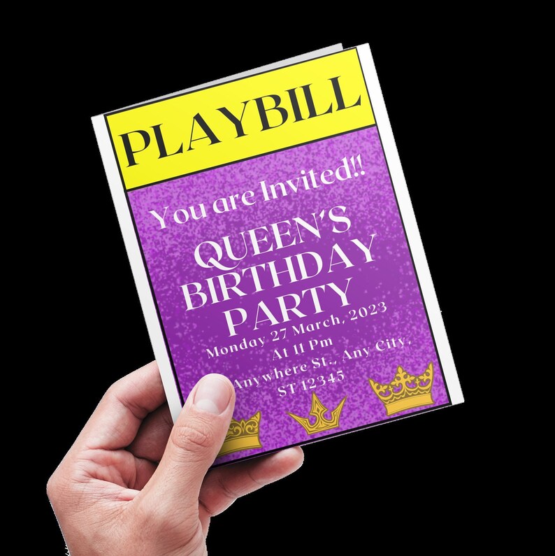 Six Playbill Printable Editable Birthday Invite - Etsy