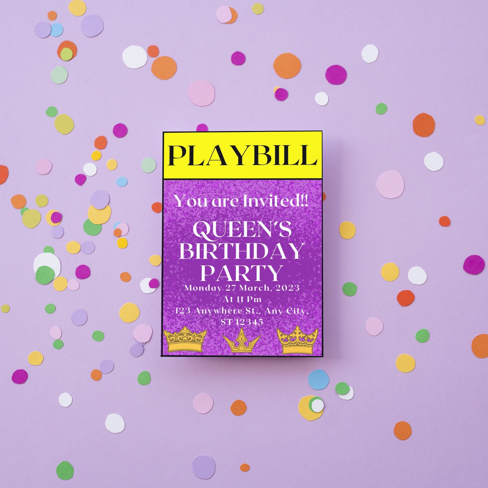 Six Playbill Printable Editable Birthday Invite - Etsy
