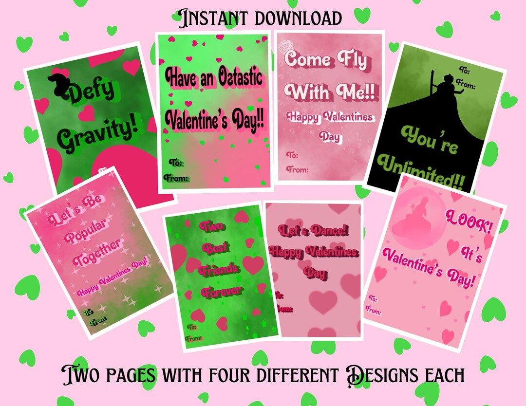 Wicked Valentines Day Card Digital Download Printable PDF Pink and ...