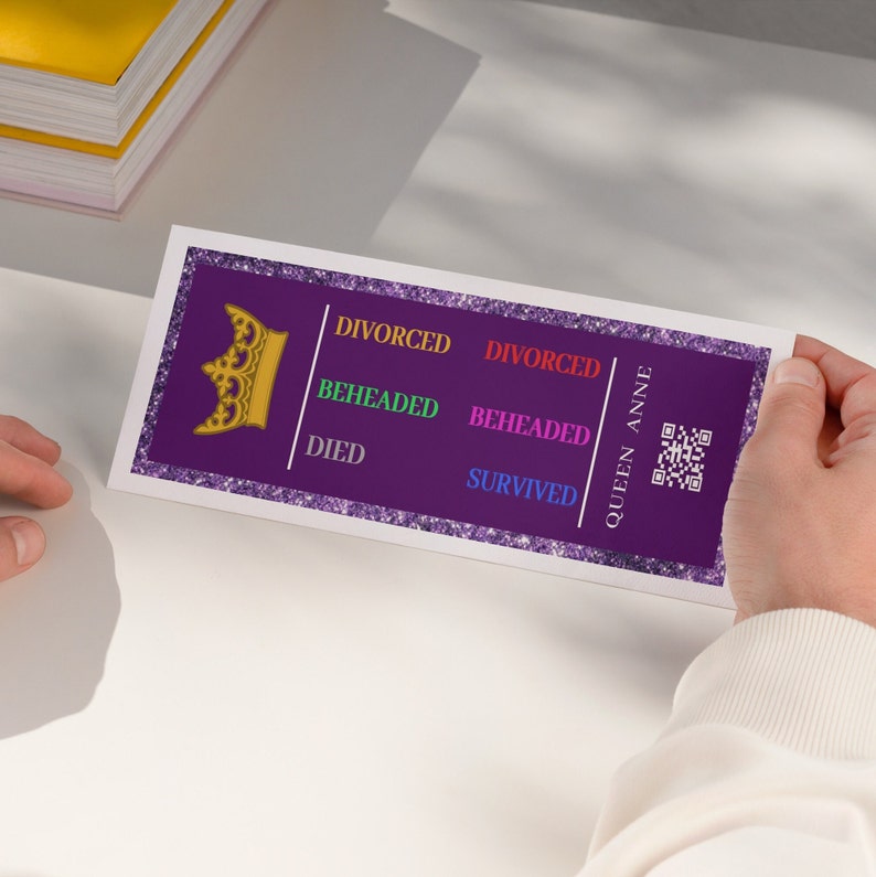 Six the Musical Surprise Ticket Editable Printable - Etsy