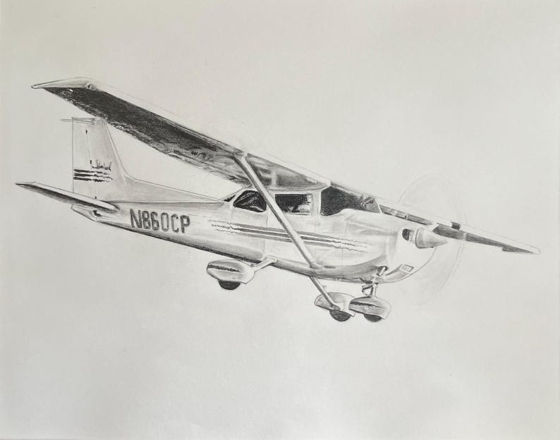 Cessna 172 Skyhawk Customizable Tail Number Print W/ Frame & Matte - Etsy