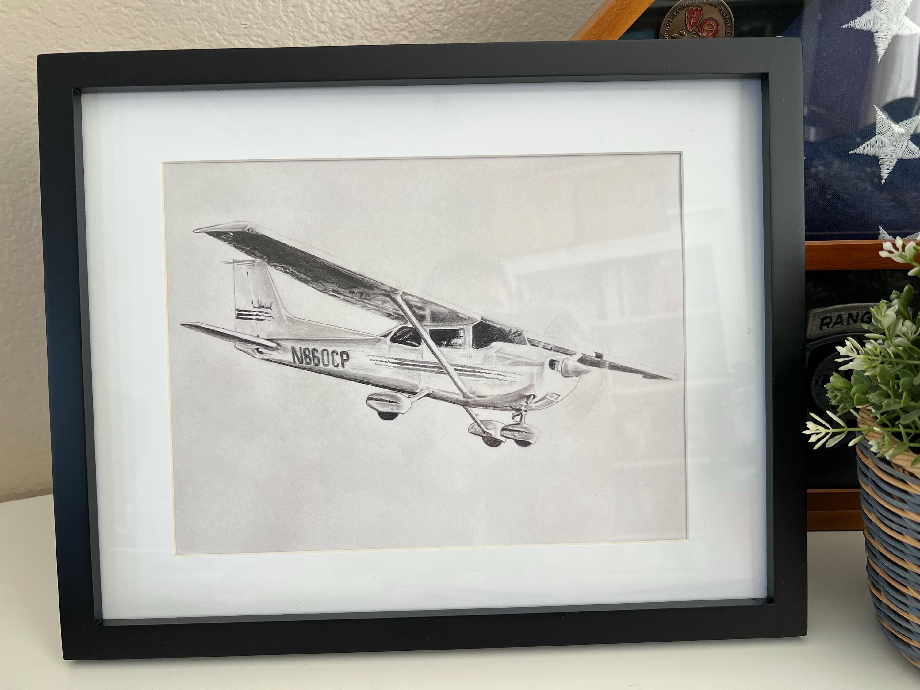 Cessna 172 Skyhawk Customizable Tail Number Print W/ Frame & Matte - Etsy