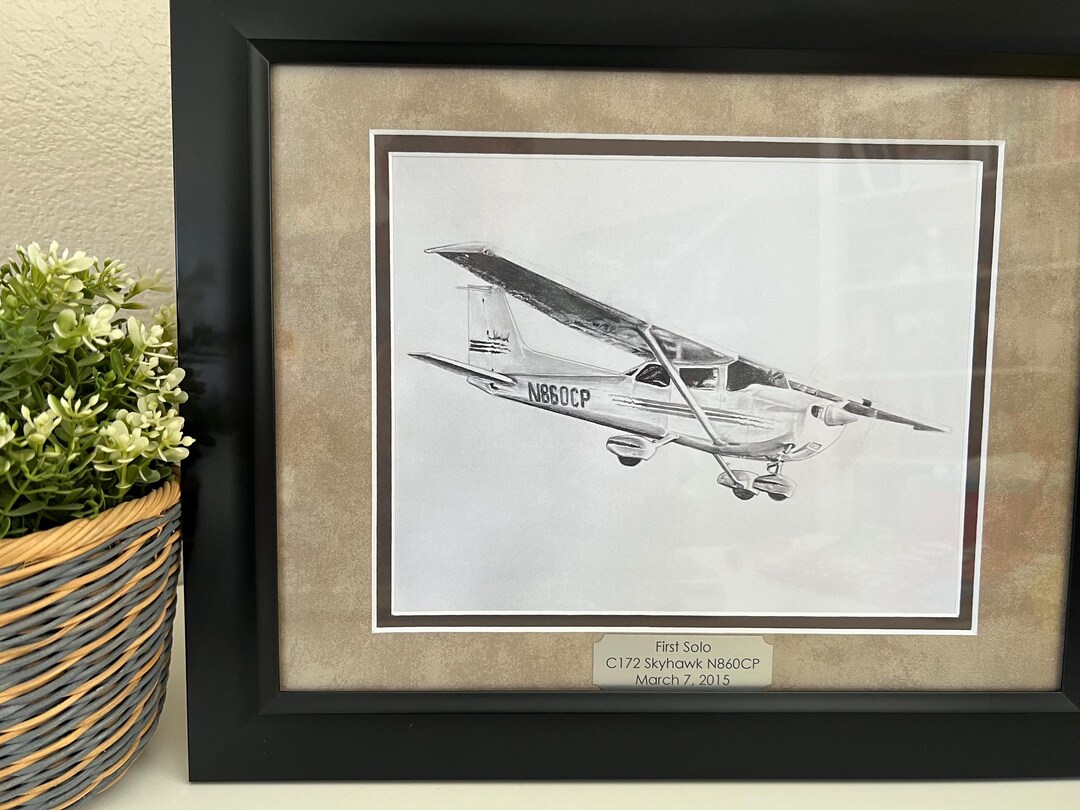 Cessna 172 Skyhawk Customizable Tail Number Print W/ Frame & Matte - Etsy