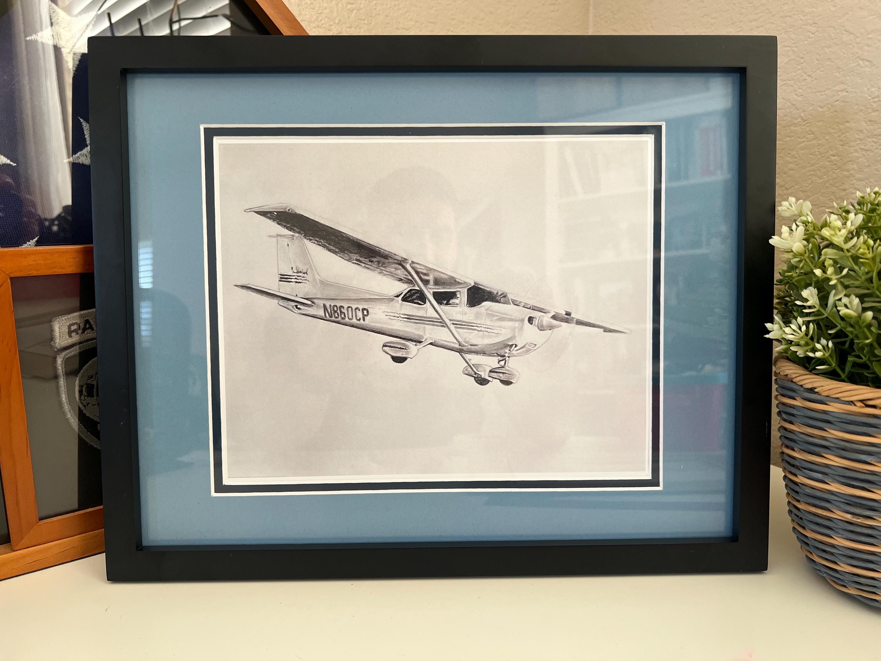 Cessna 172 Skyhawk Customizable Tail Number Print W/ Frame & Matte - Etsy
