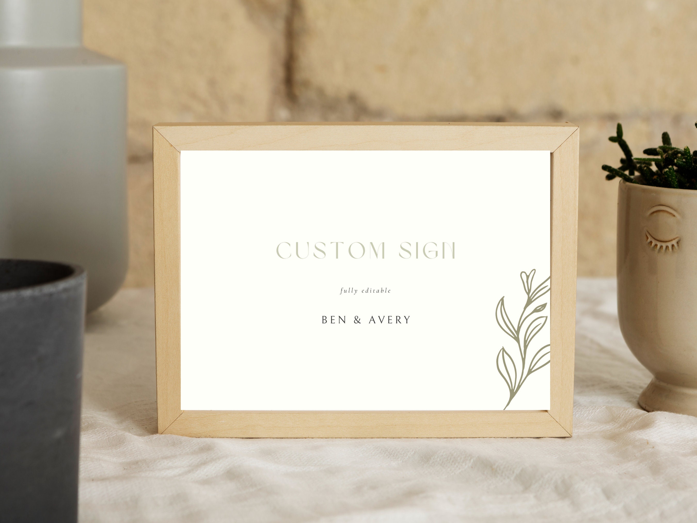 Custom Table Top Sign Template Boho Wedding Sign Template Editable ...