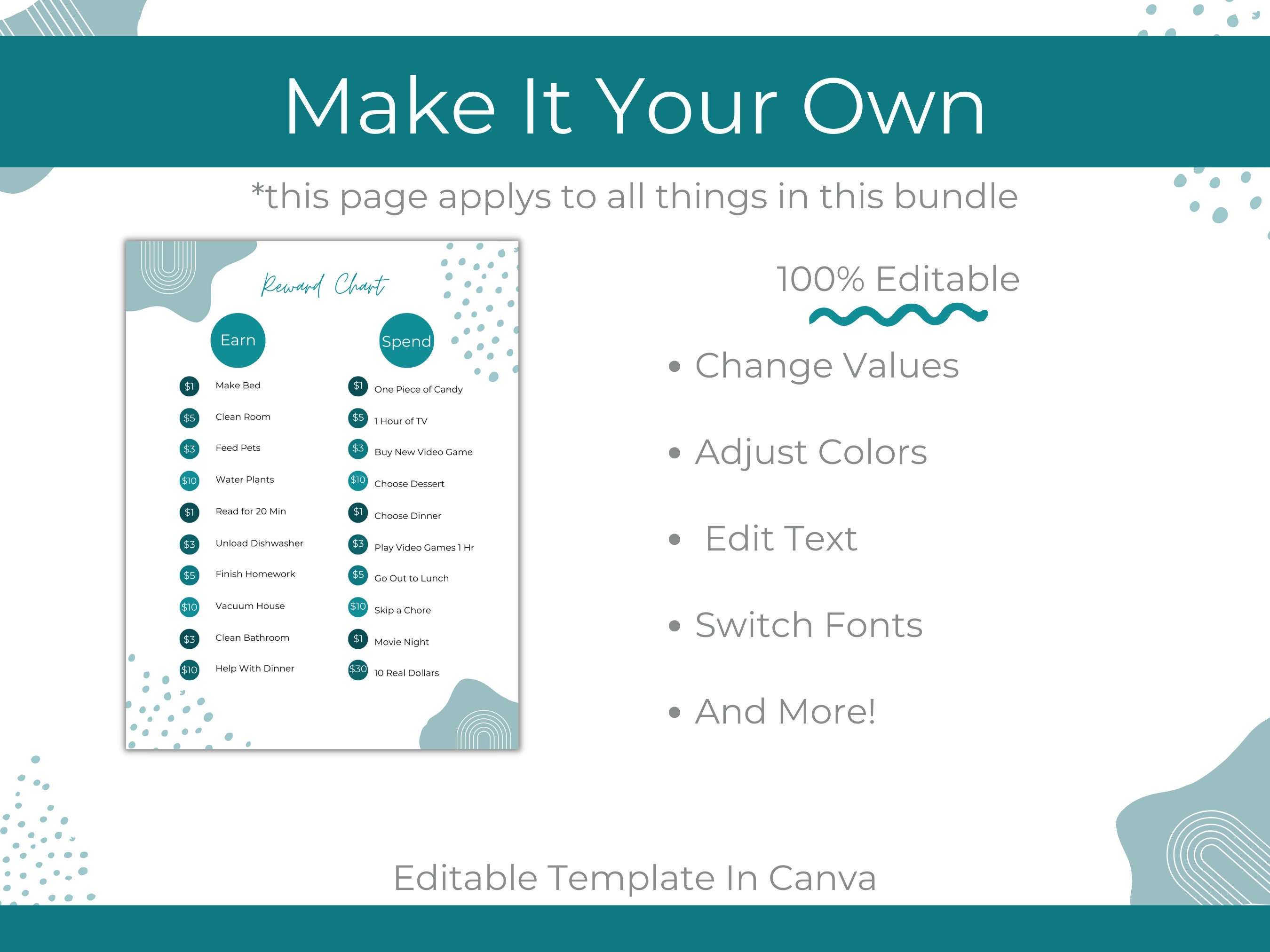 Editable Mom Bucks Printable Reward Bucks Kids Reward Chart Printable ...