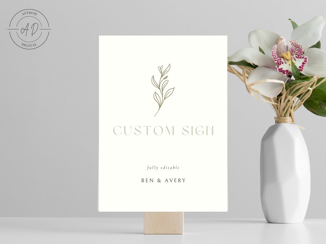 Custom Table Top Sign Template Boho Wedding Sign Template Editable ...