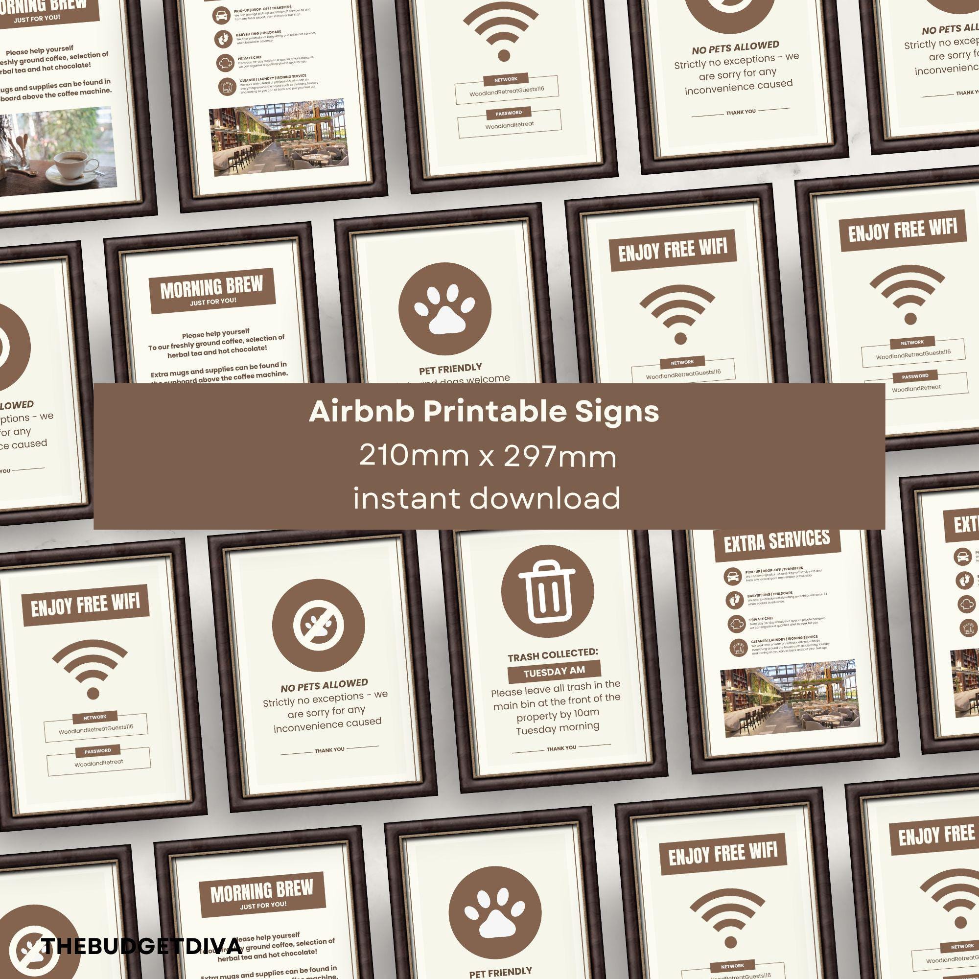 Airbnb Printable Signs Airbnb Canva Airbnb Templates Airbnb Welcome ...