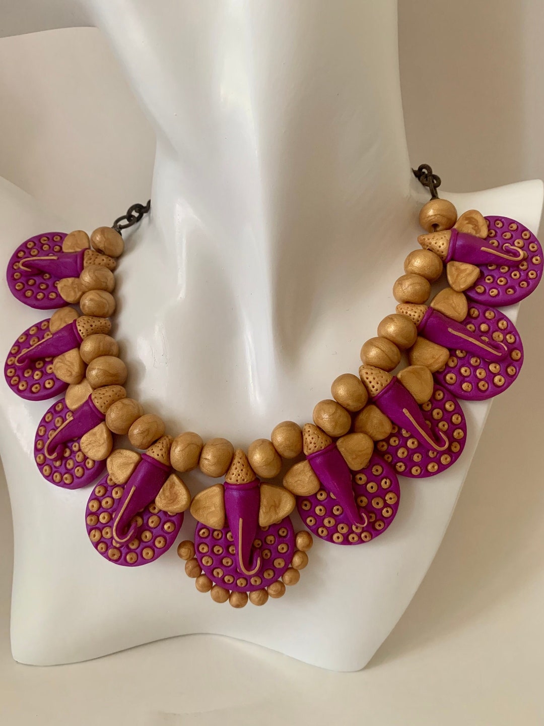Polymer Clay Ganapathi Necklace Set - Etsy