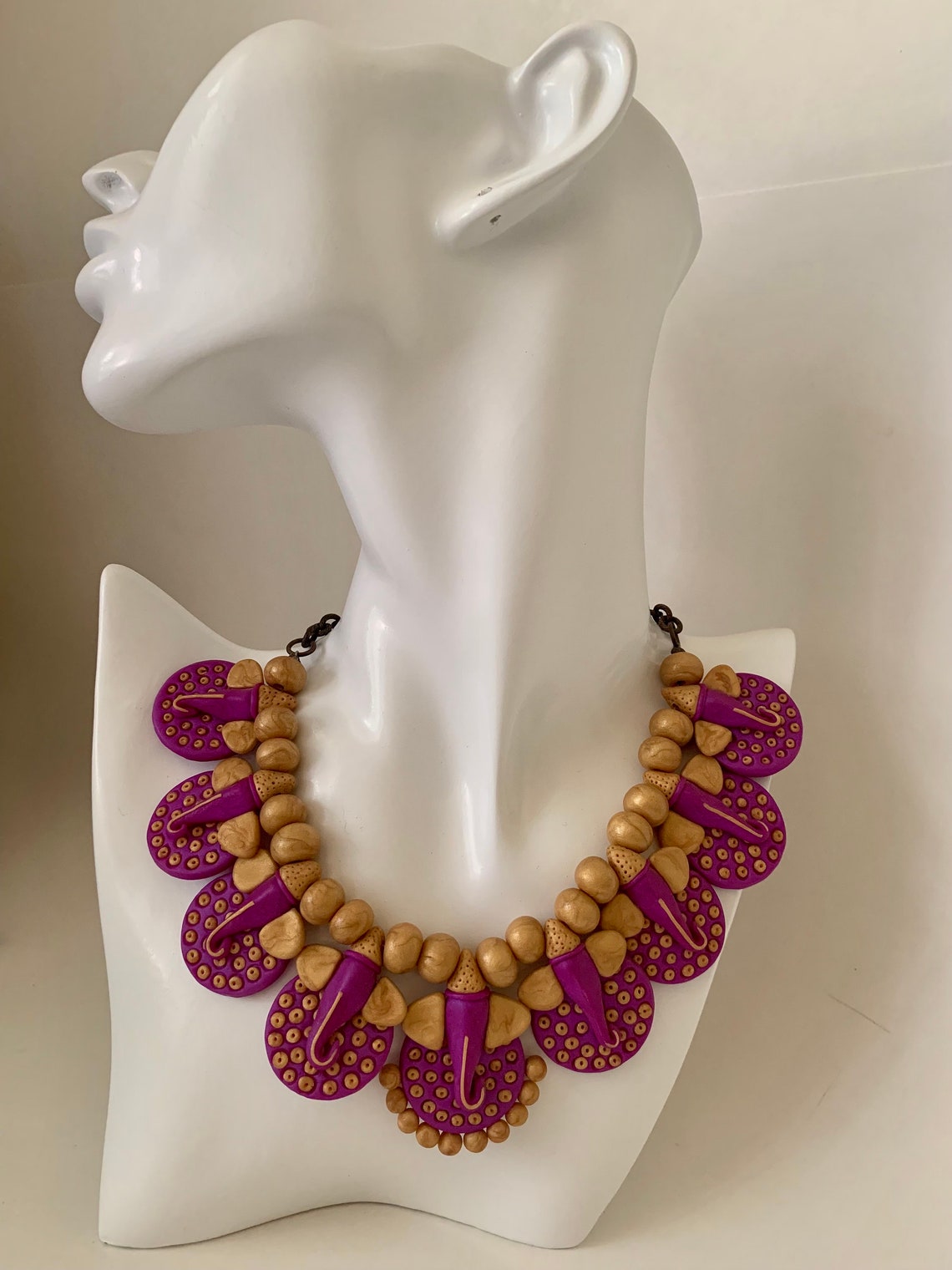 Polymer Clay Ganapathi Necklace Set - Etsy