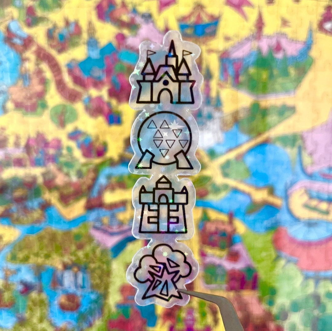 Disney World 4 Park Icons Vinyl Sticker - Clear - Etsy