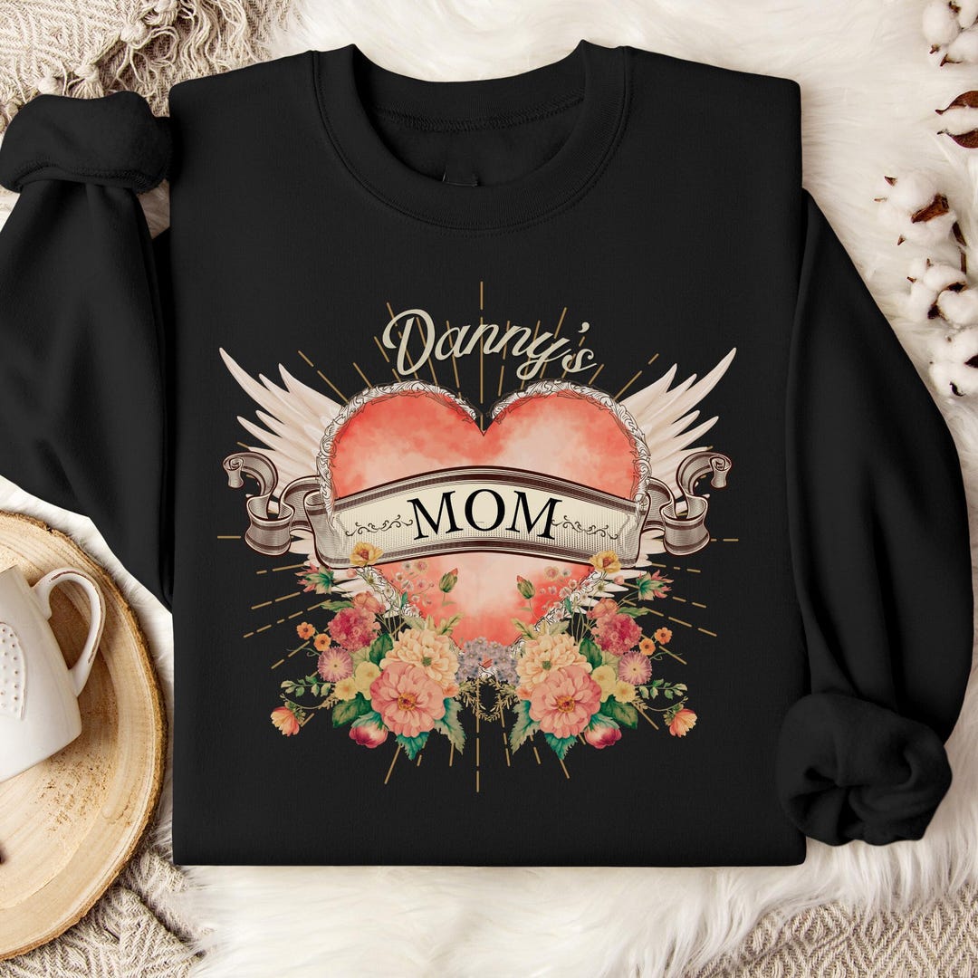 Custom Mom Heart Tattoo Sweatshirt Personalize Mom Gift Dog Moms Cat ...