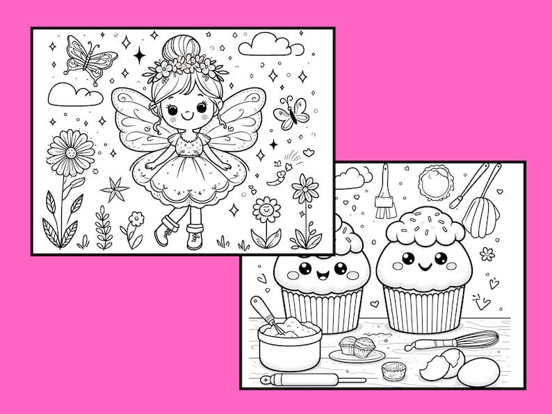 Fantasy Coloring Book Pages for Kids: Magical Unicorns, Happy Birds ...