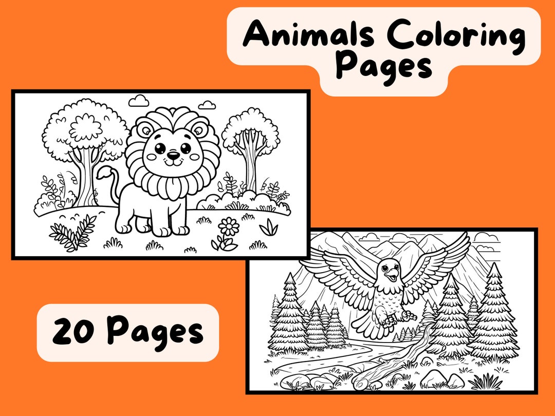 Wild Wonders: Animals in Their Natural Habitat - 20 Coloring Pages for ...