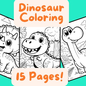 Printable Dinosaur Coloring Pages - Instant Download, Fun Prehistoric ...