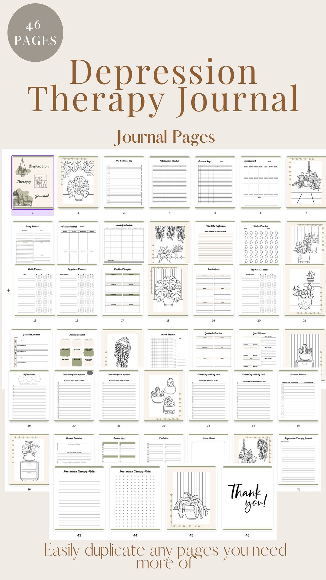 Therapy Journal Mental Health Journal Anxiety Journal - Etsy