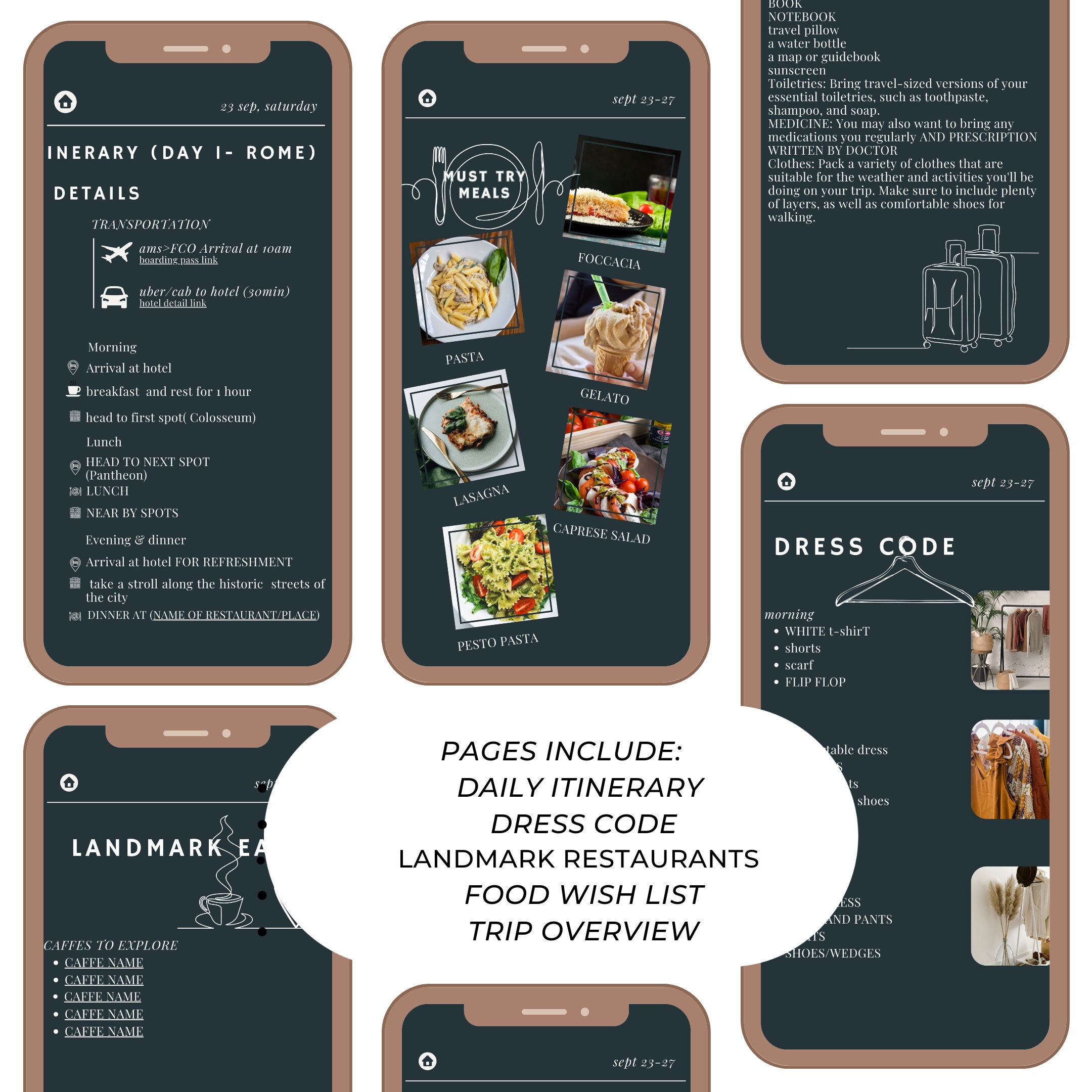 Digital Travel Itinerary Template: Vacation Planner Canva (editable) - Etsy