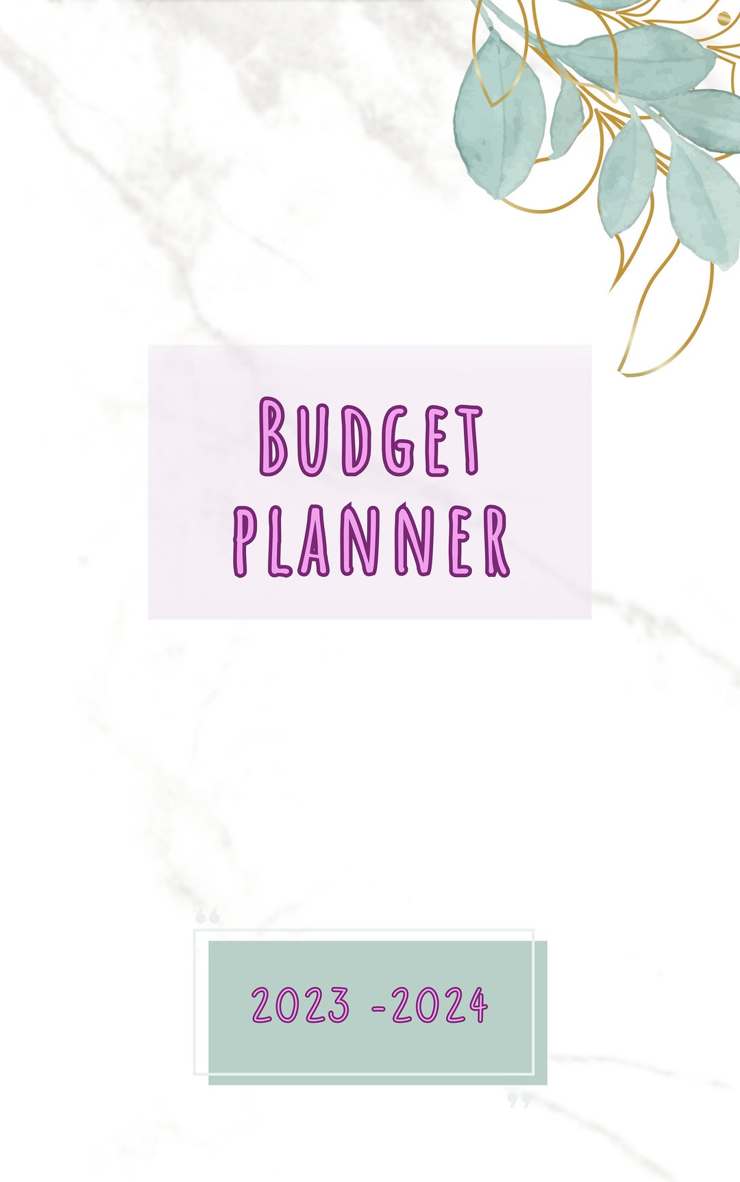 Pdf Budget Planner COVER - Etsy