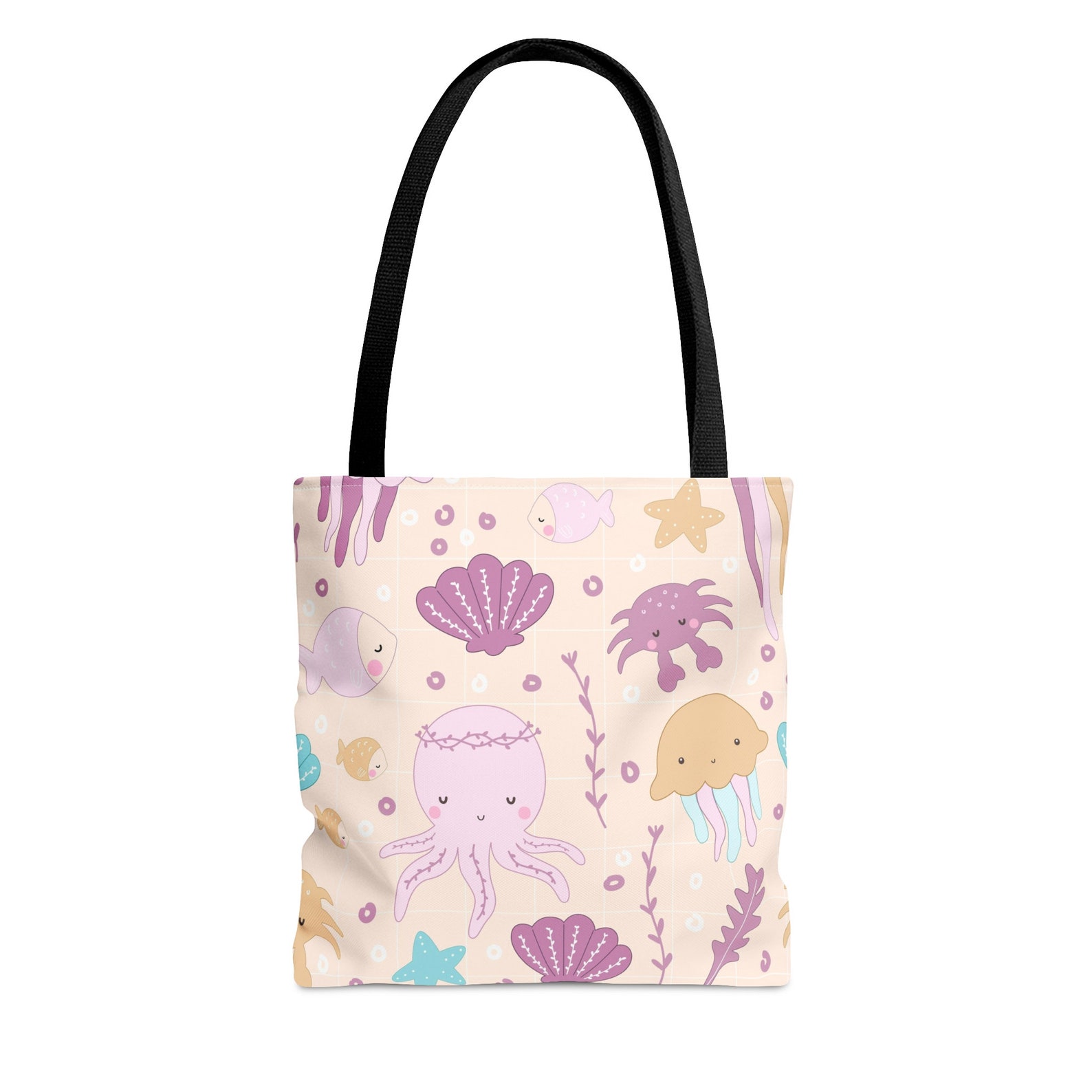 Jellyfish & Sea Creatures Tote Bag - Personalized Mermaidcore Bag for ...