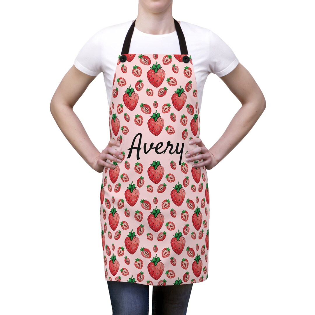 Strawberry Apron | Personalized Cottegecore Strawberry Kitchen ...