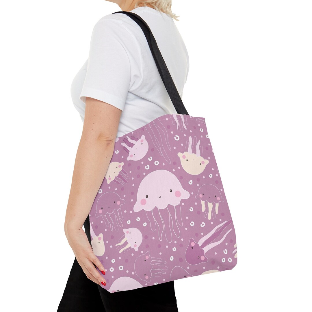 Purple Jellyfish Tote Bag - Personalized Mermaidcore Bag for School ...