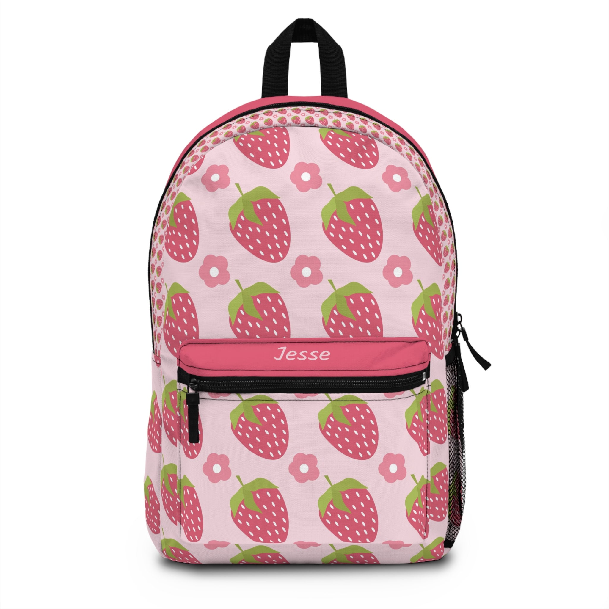 Kawaii Strawberry Backpack Personalized Cottegecore Pink Book Bag ...