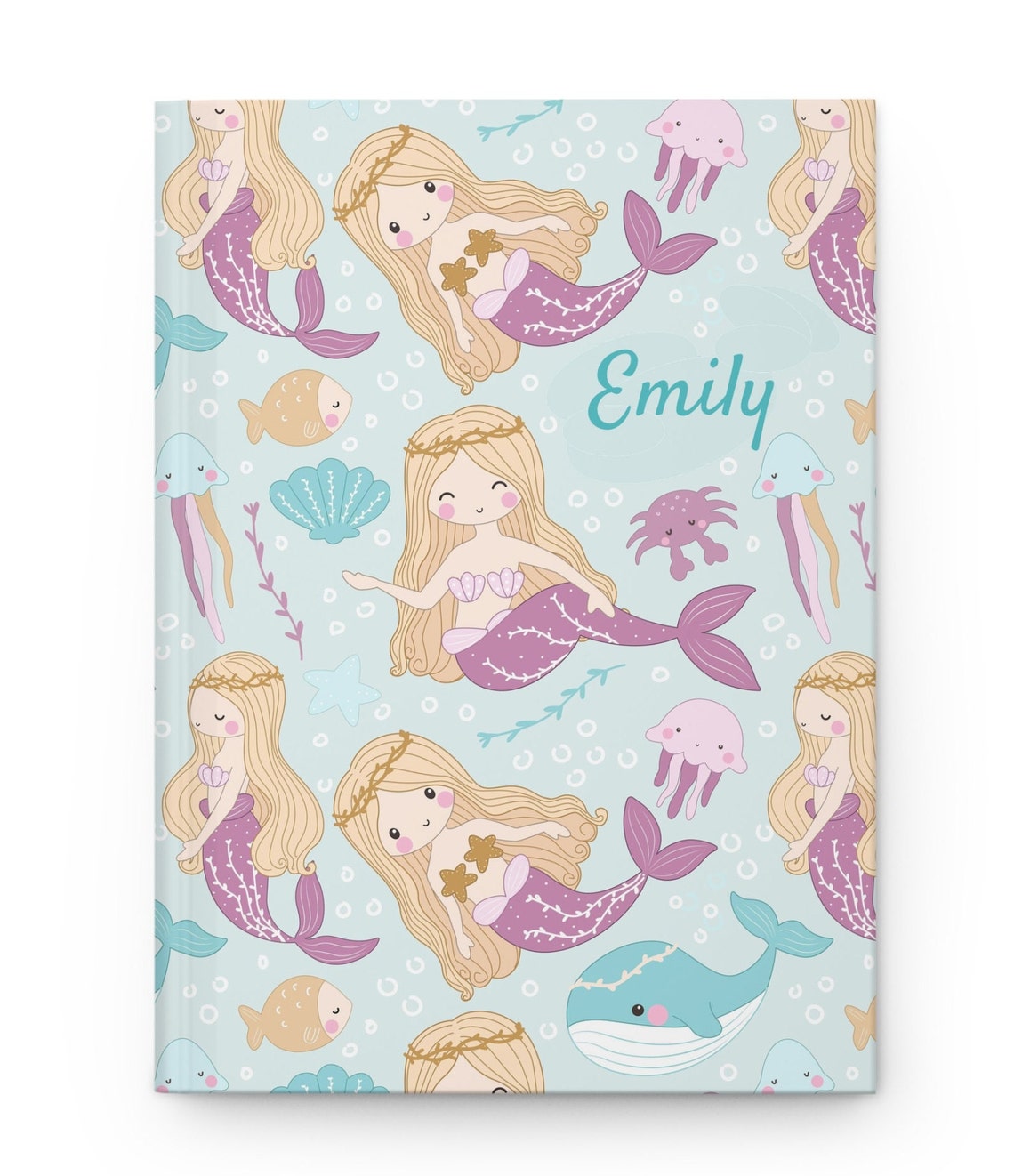 Mermaid Journal - Matte Mermaidcore Blue Personalized Hardcover ...