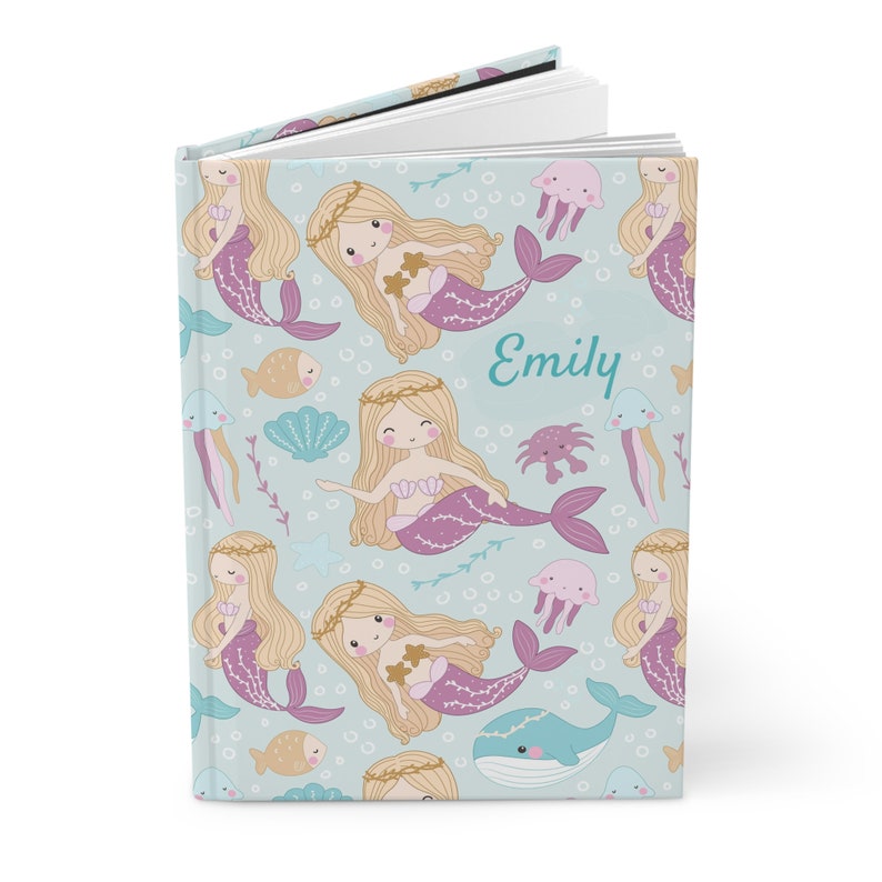 Mermaid Journal - Matte Mermaidcore Blue Personalized Hardcover ...