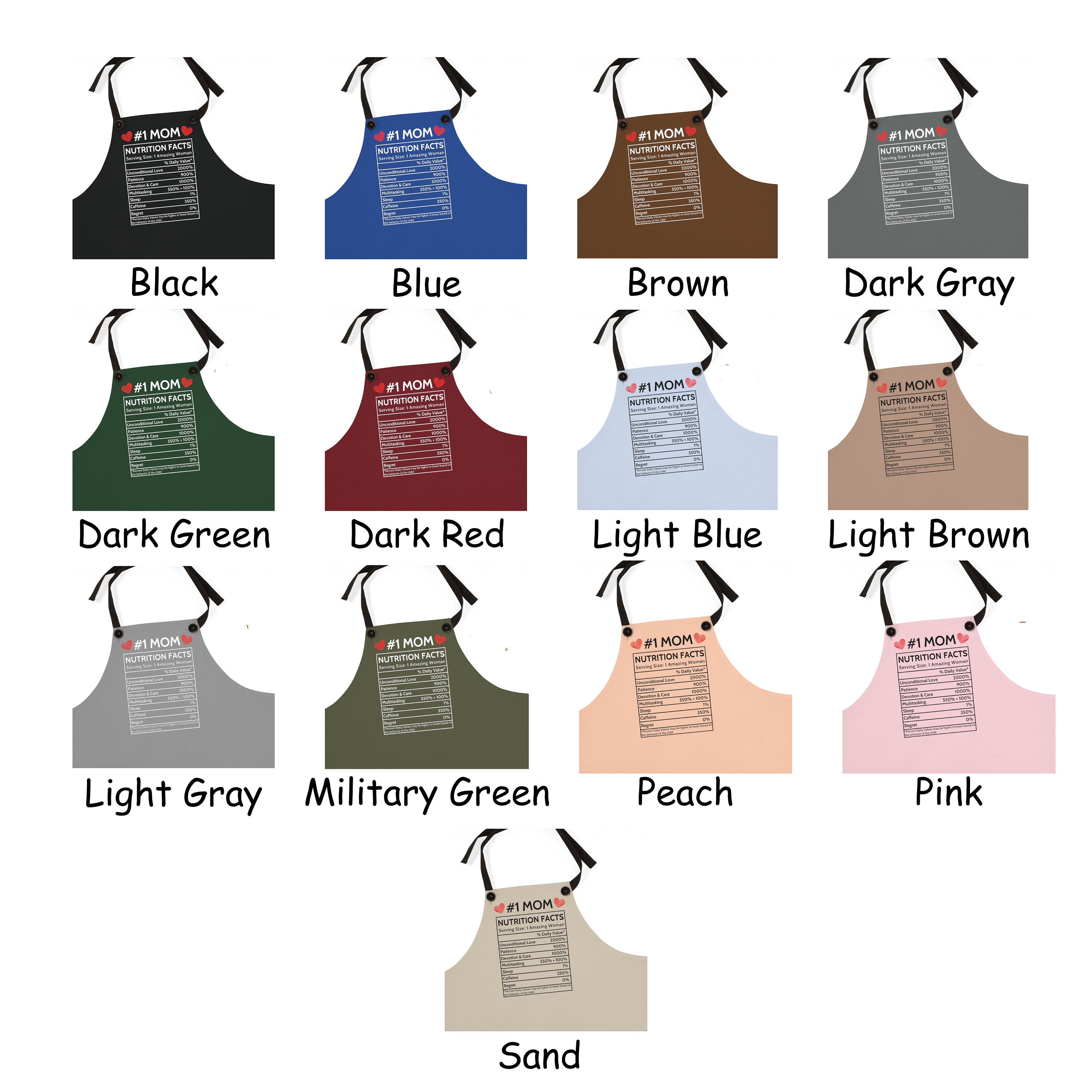 Mom Nutrition Facts Apron, Mother Day Apron, Kitchen Home Gifts for Mom ...