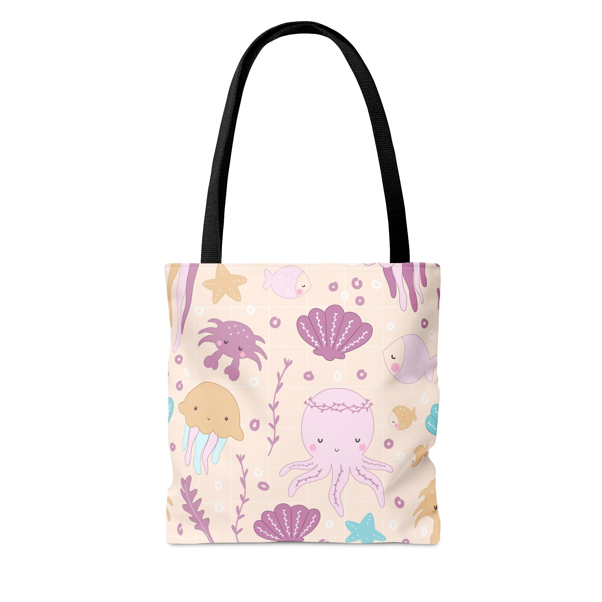 Jellyfish & Sea Creatures Tote Bag - Personalized Mermaidcore Bag for ...