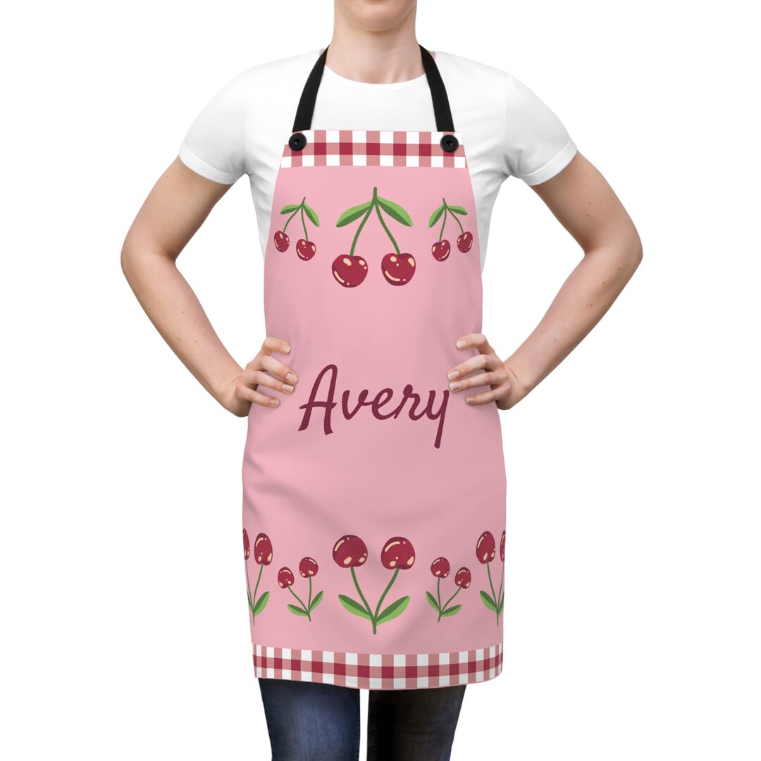 Personalized Cherry Apron, Cottegecore Cherries Kitchen Accessory ...