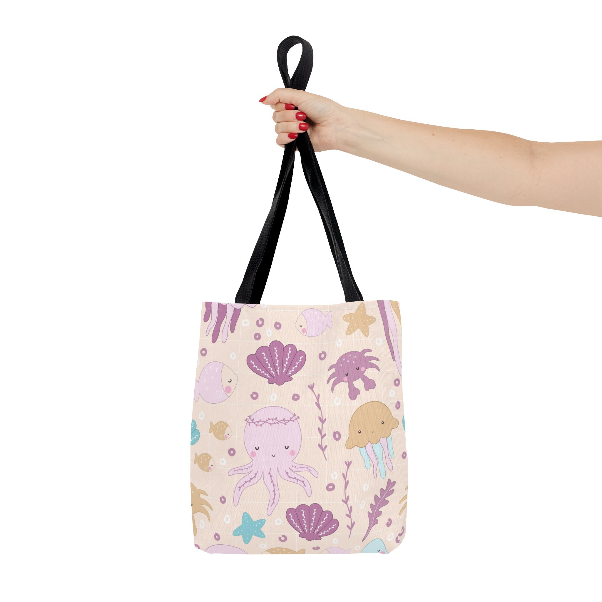 Jellyfish & Sea Creatures Tote Bag - Personalized Mermaidcore Bag for ...