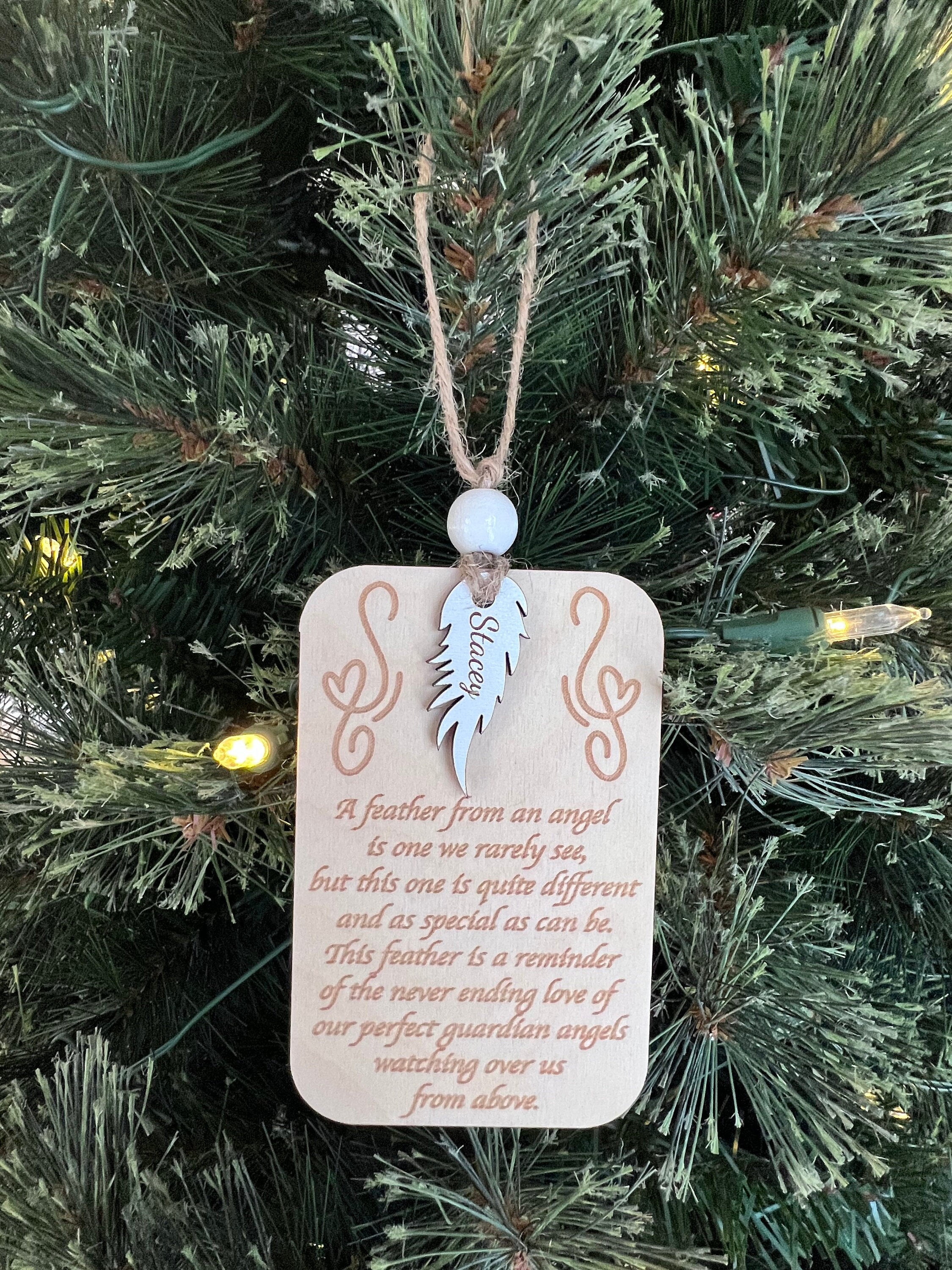 Memorial Ornament,angel Feather,feather Memorial,memorial Gift,sympathy ...