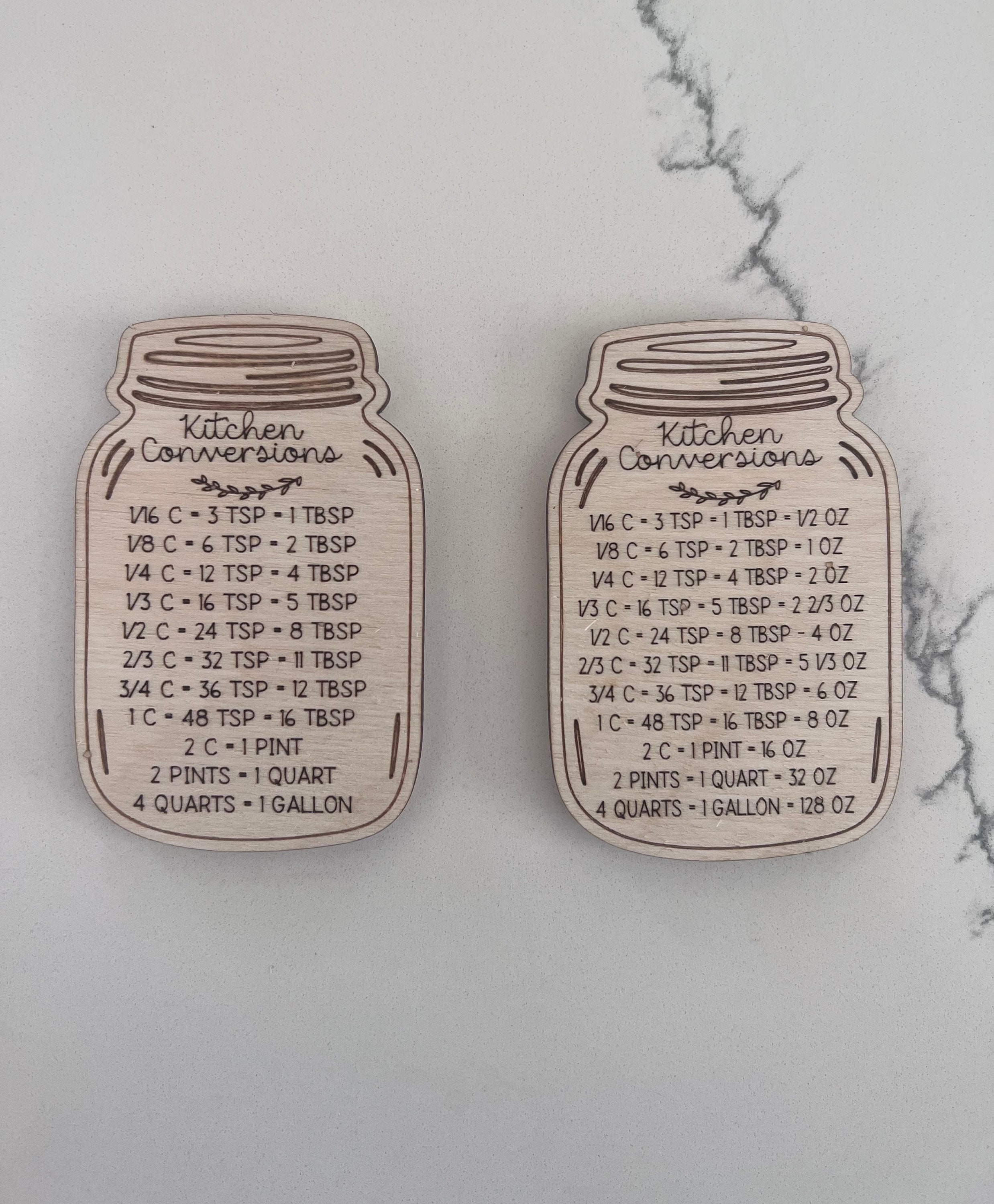 Kitchen Conversion Chart Magnet,mason Jar Magnet, Kitchen Conversions ...